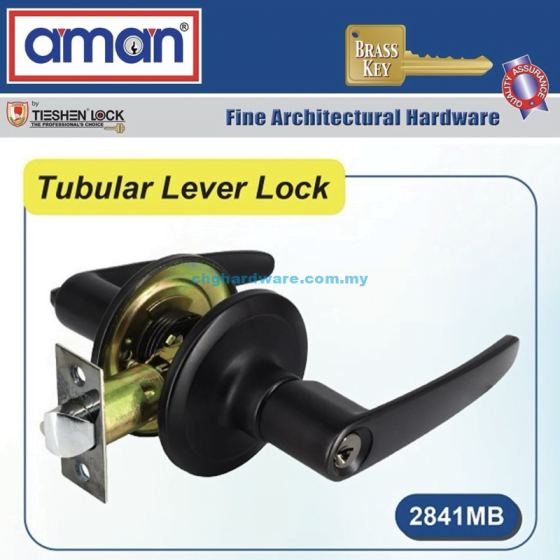 AMAN 2841MB Tubular Lever Lock Set (Matte Black) – Cheng Huat Hardware ...